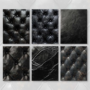 Luxurious Black Leather Texture Digital Paper Collection for Junk ...
