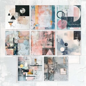 Modern Minimalist 12X12 Digital Paper Set for Scrapbooking, Junk ...