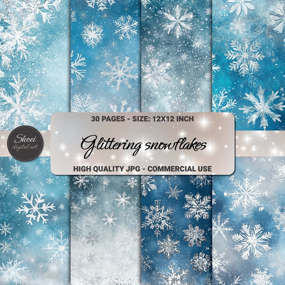 Shimmering Winter Wonderland Digital Paper Collection - 30 Festive ...