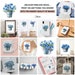 Blue Flowers Bouquet Clipart Bundle Digital Art for Scrapbooking, Card ...