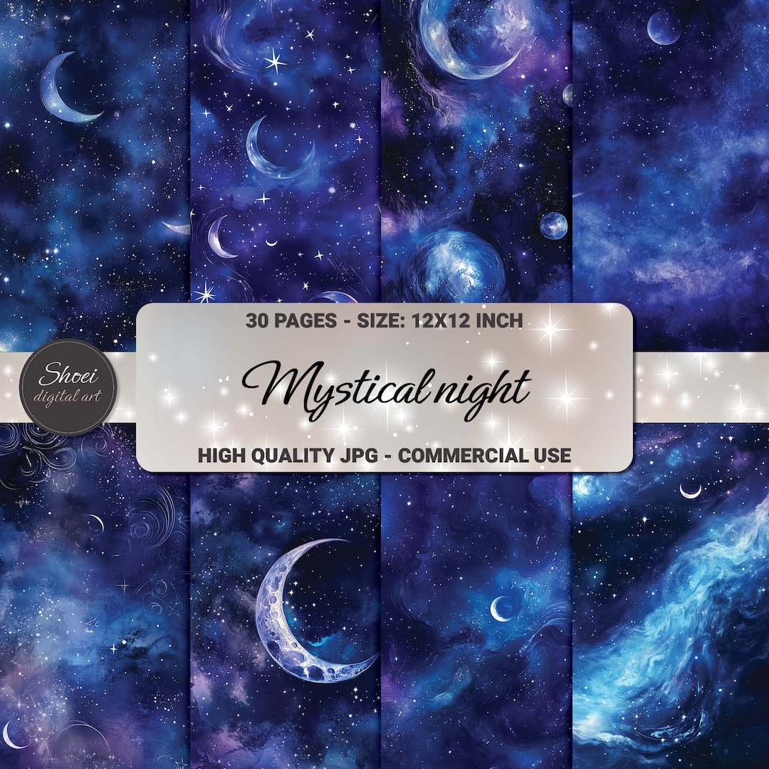 Night Sky Digital Paper: Cosmic Scrapbook Designs (digital Download) - Etsy