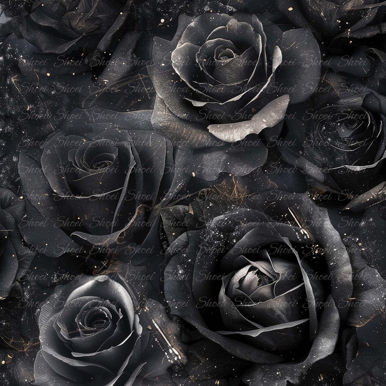Black Rose Digital Papers - 30 Elegant Gothic Designs, Dark Floral ...