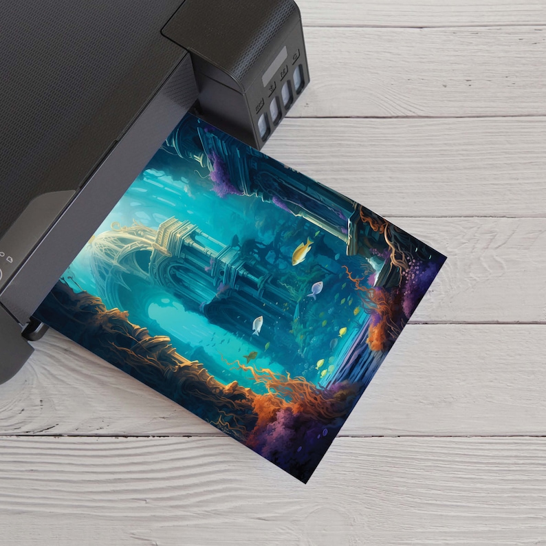 Enchanted Underwater Digital Paper: Fantasy Seascape Jpgs (US Letter ...