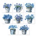 Blue Flowers Bouquet Clipart Bundle Digital Art for Scrapbooking, Card ...