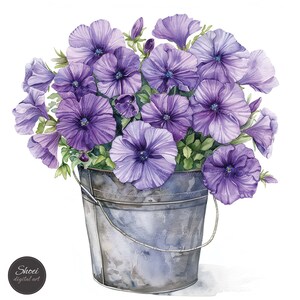 32 Bouquet of Purple Flowers CLIPART JPG for Art and Craft Projects ...