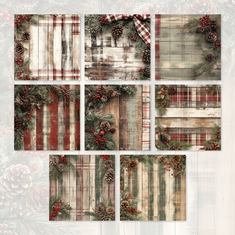 Rustic Christmas Digital Paper Collection - 30 Pages for Junk Journal ...