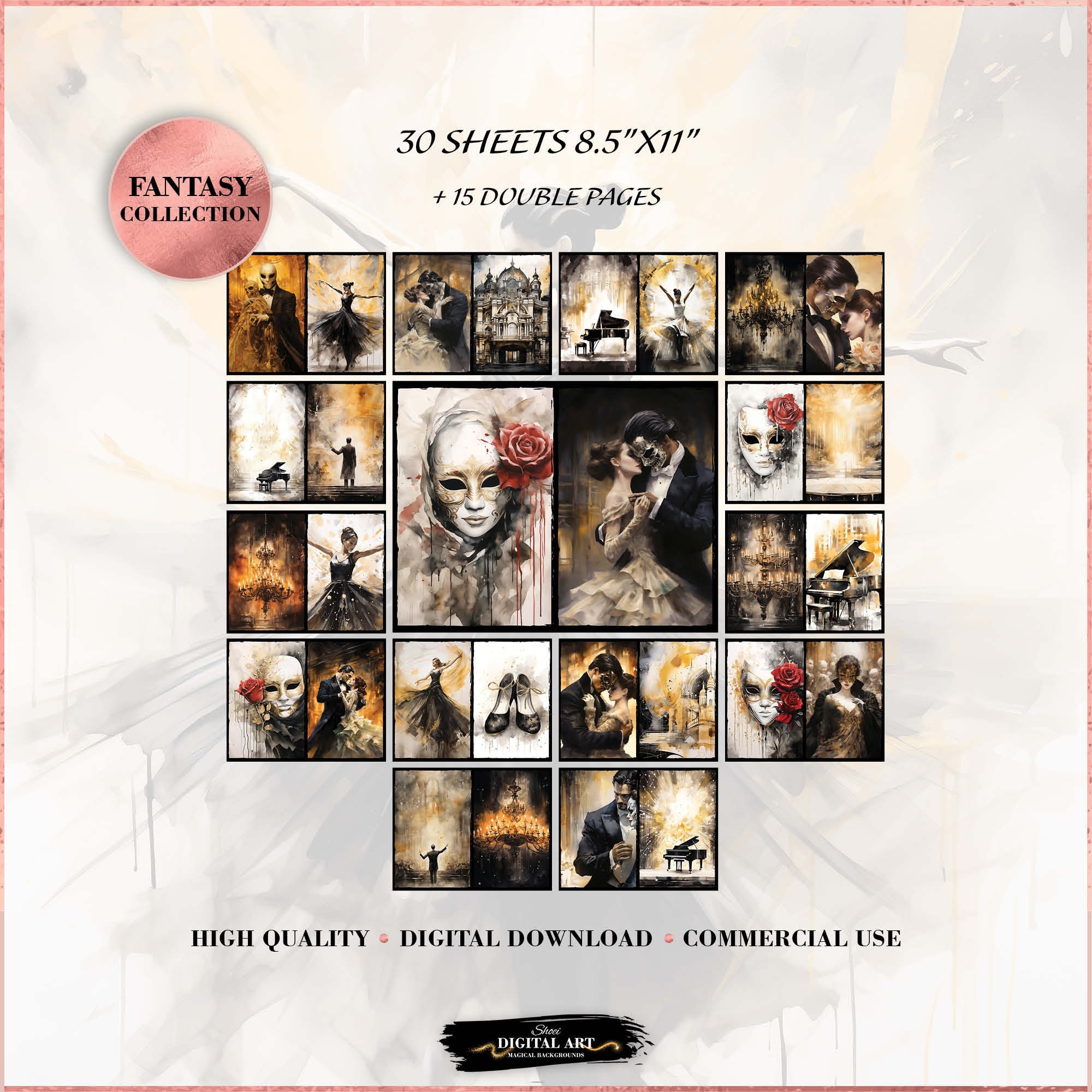 Opera Fantasy Digital Art for Junk Journal Kit, Mixed Media Art ...