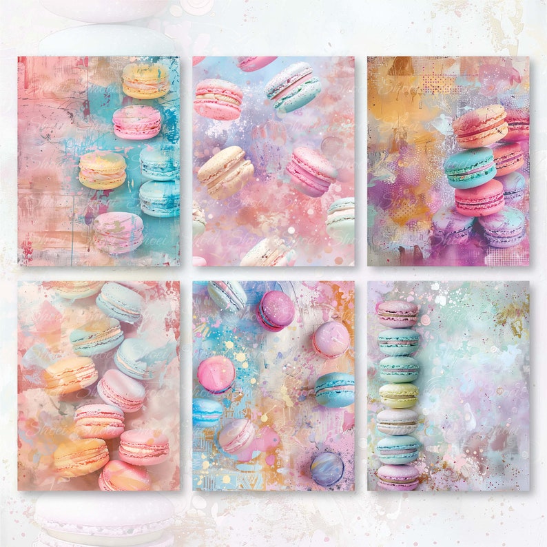 Pastel Macarons Digital Paper: 30 Bakery Designs (8.5x11 JPG) - Etsy