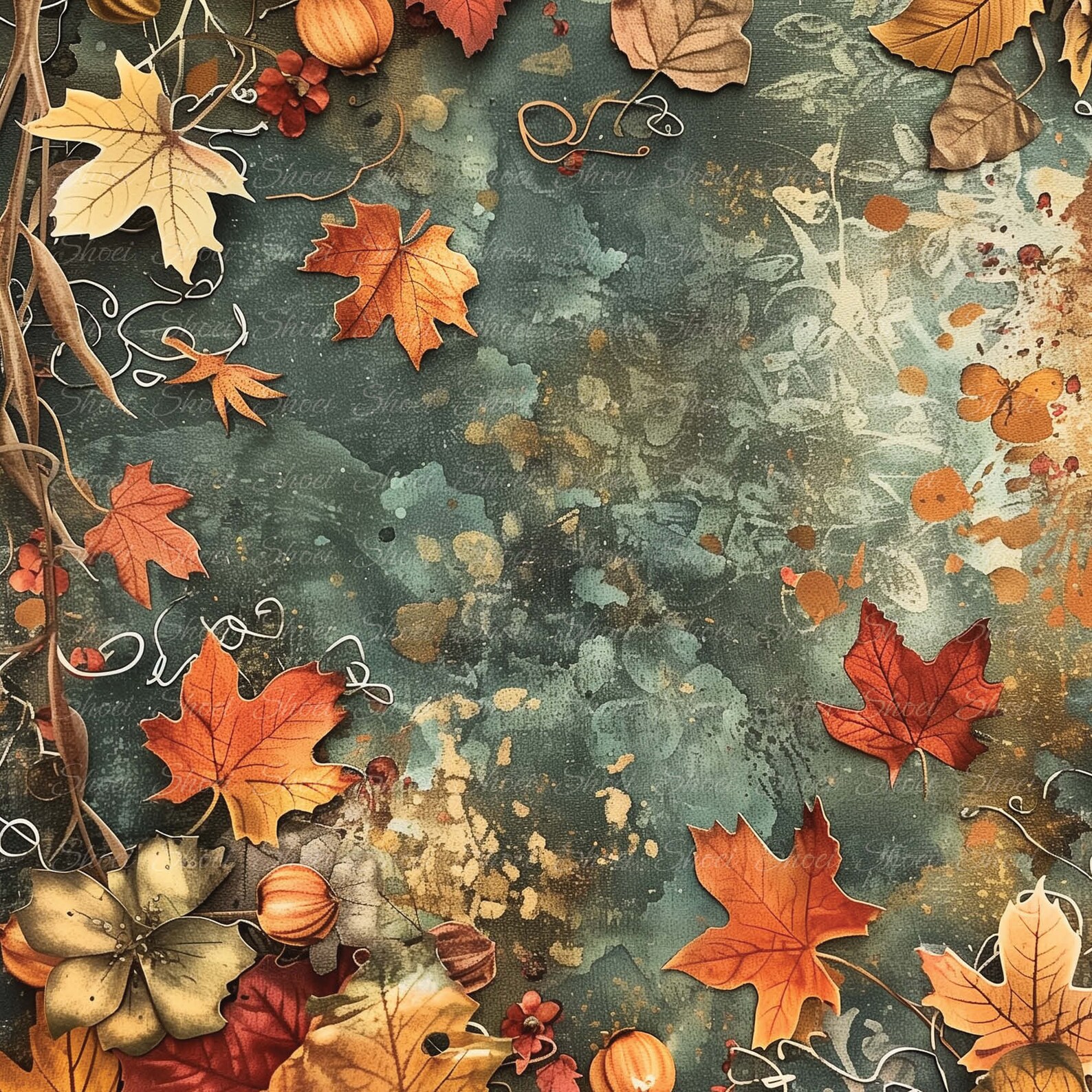 Printable Autumn Theme Digital Paper, 30 Pages 8.5X11 Size for Junk ...