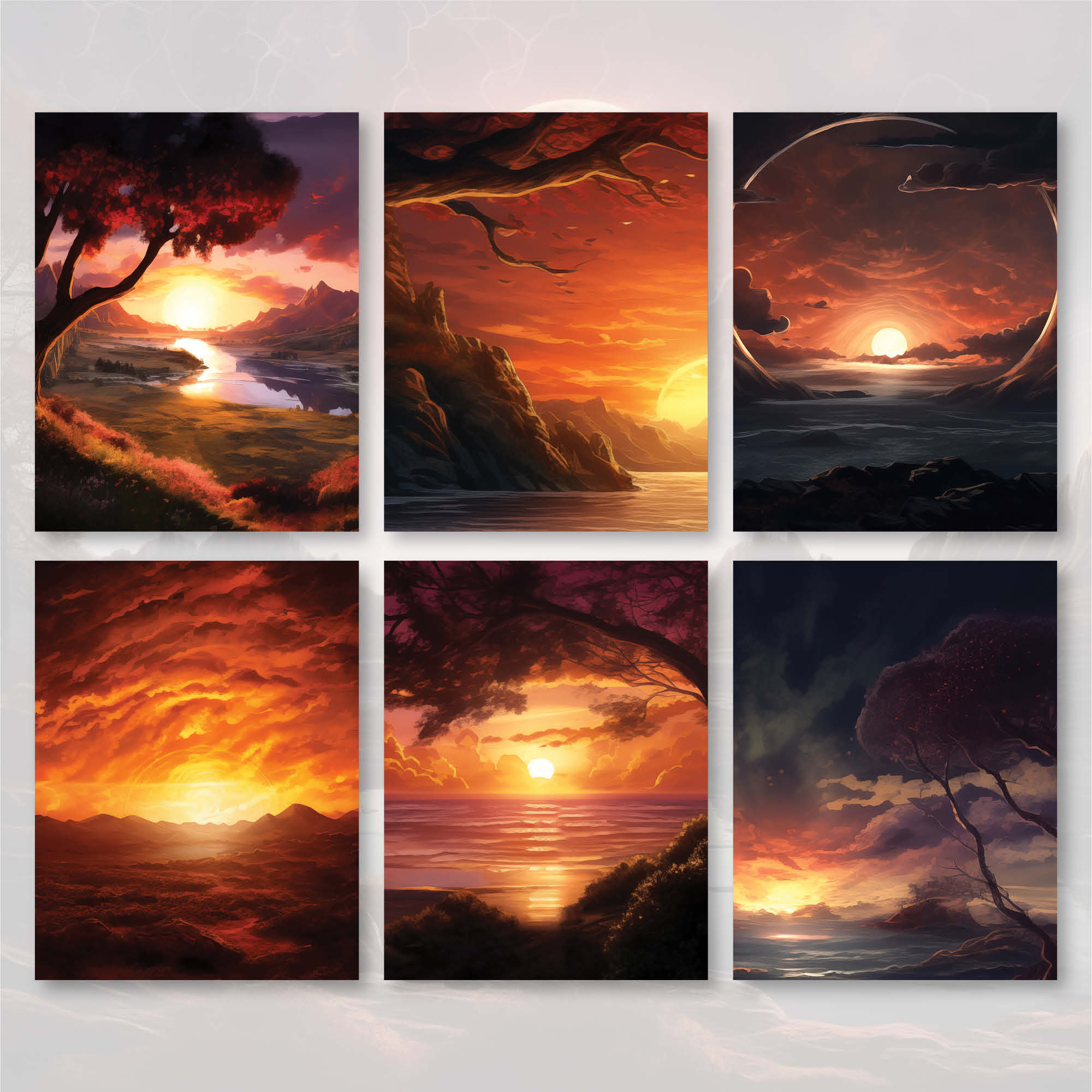 Printable Amazing Sunset Digital Paper, 30 Pages 8.5x11 Size for Junk ...