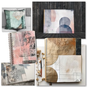 Modern Minimalist 12X12 Digital Paper Set for Scrapbooking, Junk ...