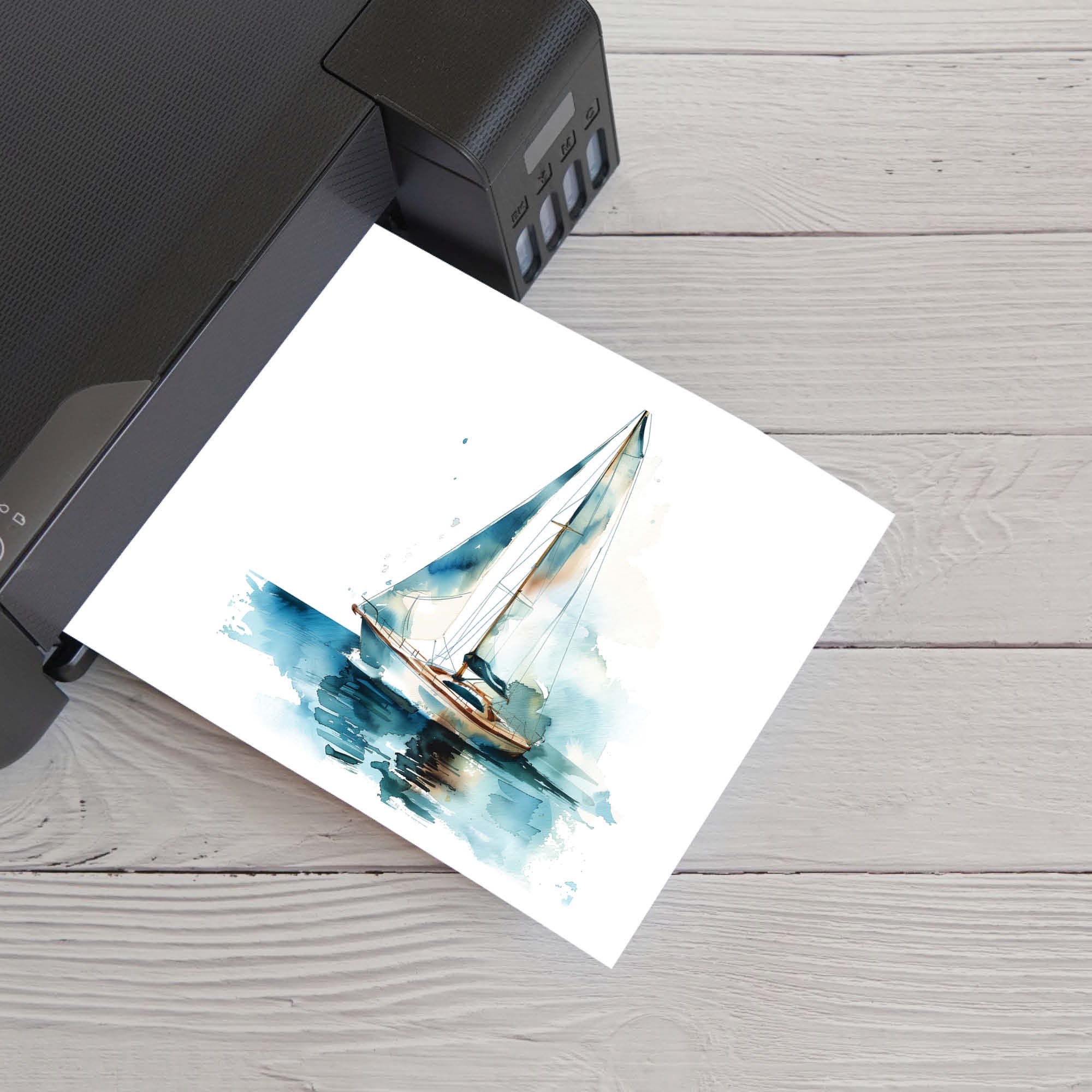 32 Sailboat at Sea Watercolor Clipart Collection Art and Craft Digital ...