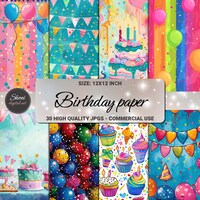 Happy Birthday Pink 12x12 Scrapbook Page Kit for Birthday Party, Cake ...