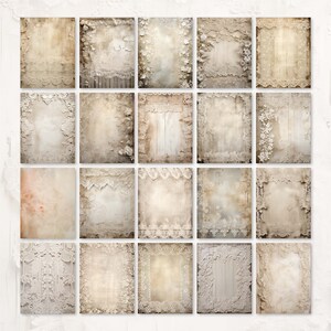 White Lace Vintage Digital Paper for Junk Journal Kit, Mixed Media Art ...
