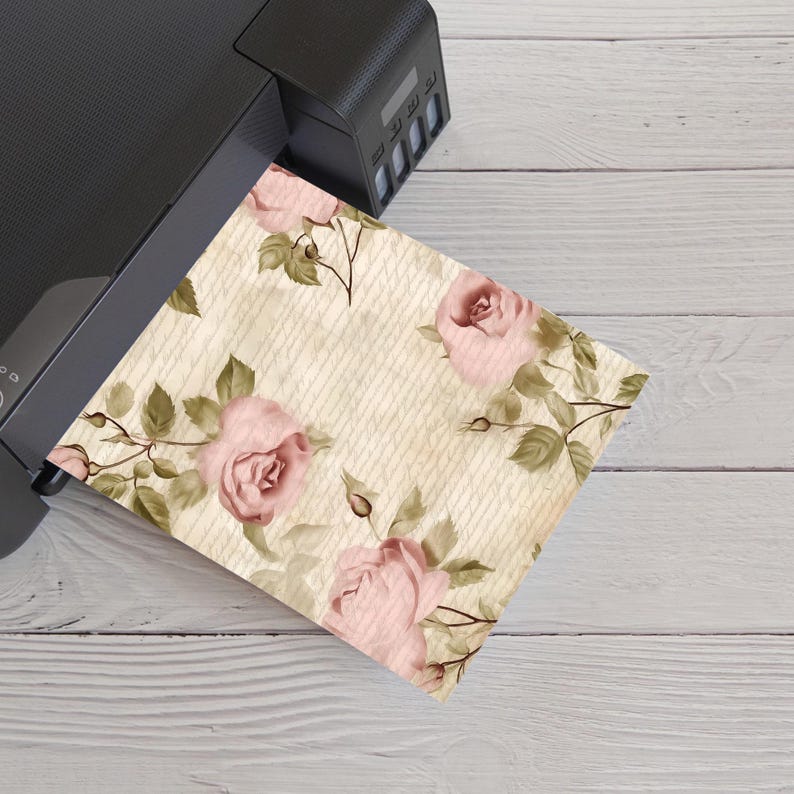 Vintage Rose Digital Paper: Shabby Chic Floral Scrapbook (digital ...