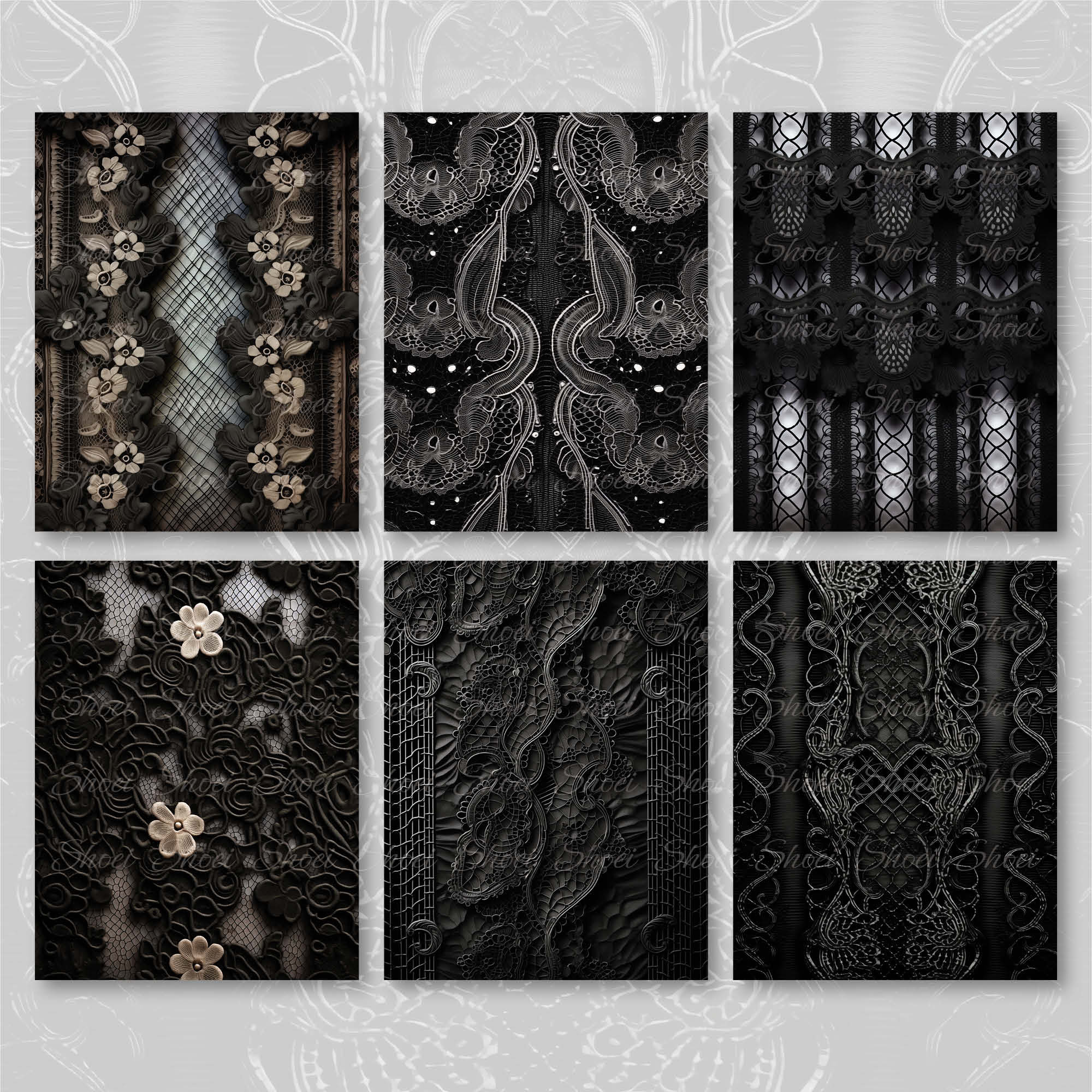 Black Lace Digital Paper for Junk Journal Kit, Mixed Media Art ...