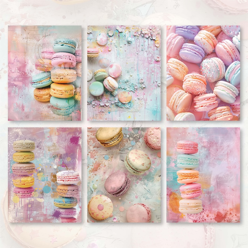 Pastel Macarons Digital Paper: 30 Bakery Designs (8.5x11 JPG) - Etsy