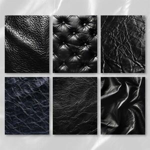 Luxurious Black Leather Texture Digital Paper Collection for Junk ...