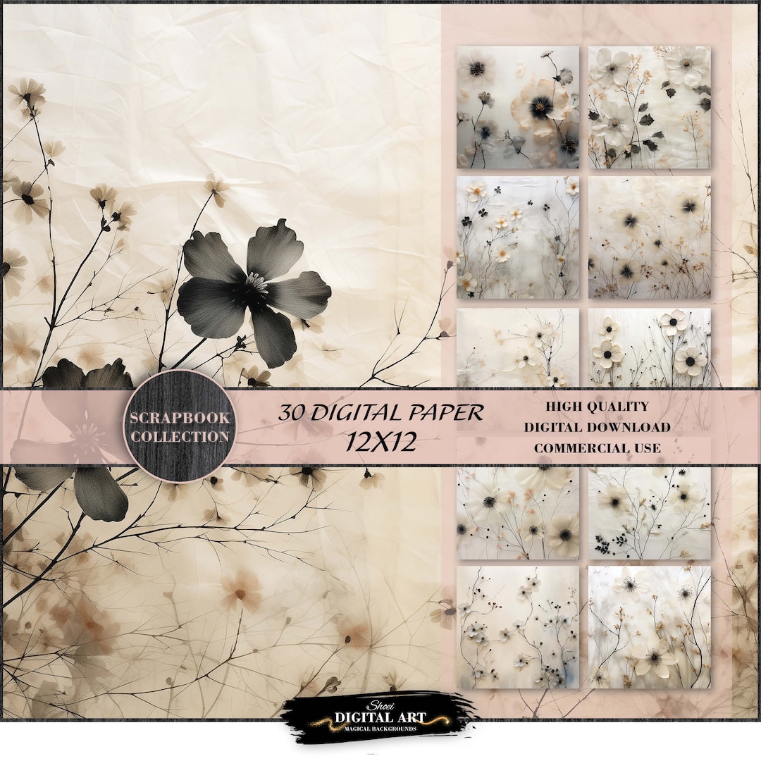 Mulberry Rice Paper 12X12 Digital Paper for Scrapbooking Paper, Junk ...