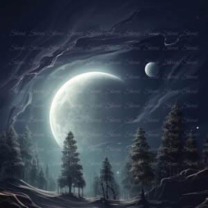 Night Sky Stars Galaxy Fantasy Digital Paper, 30 Pages 8.5x11 Size for ...