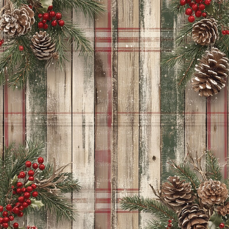 Rustic Christmas Digital Paper Collection - 30 Pages for Junk Journal ...