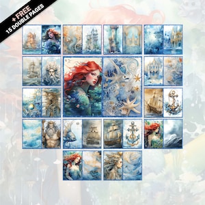 Mermaid Fantasy Under Sea 30 Pages 8.5X11 for Junk Journal ...