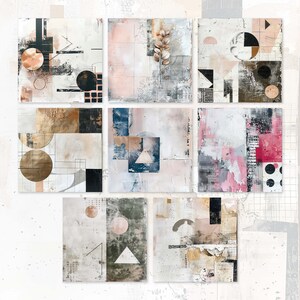 Modern Minimalist 12X12 Digital Paper Set for Scrapbooking, Junk ...