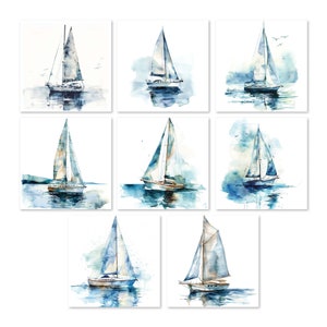 32 Sailboat at Sea Watercolor Clipart Collection - Art and Craft ...