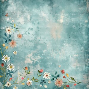 Whimsical Floral Digital Paper Collection - 30 Pages 12X12 for Junk ...