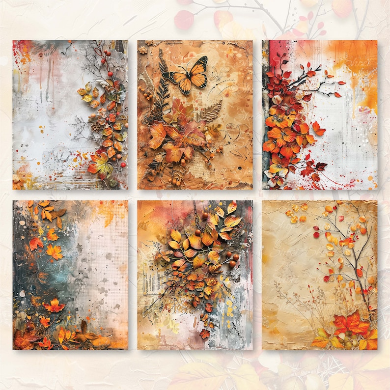 Autumn Digital Paper: 30 Fall Scrapbooking Backgrounds (8.5x11 JPG) - Etsy