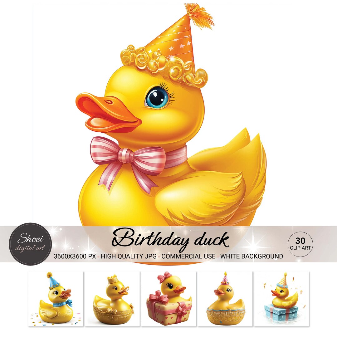 Birthday Rubber Duck Clipart Set: Fun Party Art (digital Prints) - Etsy