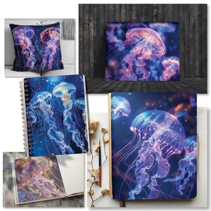 Jellyfish Digital Paper Pack: Underwater Scrapbook Art (12x12, 30 JPG ...