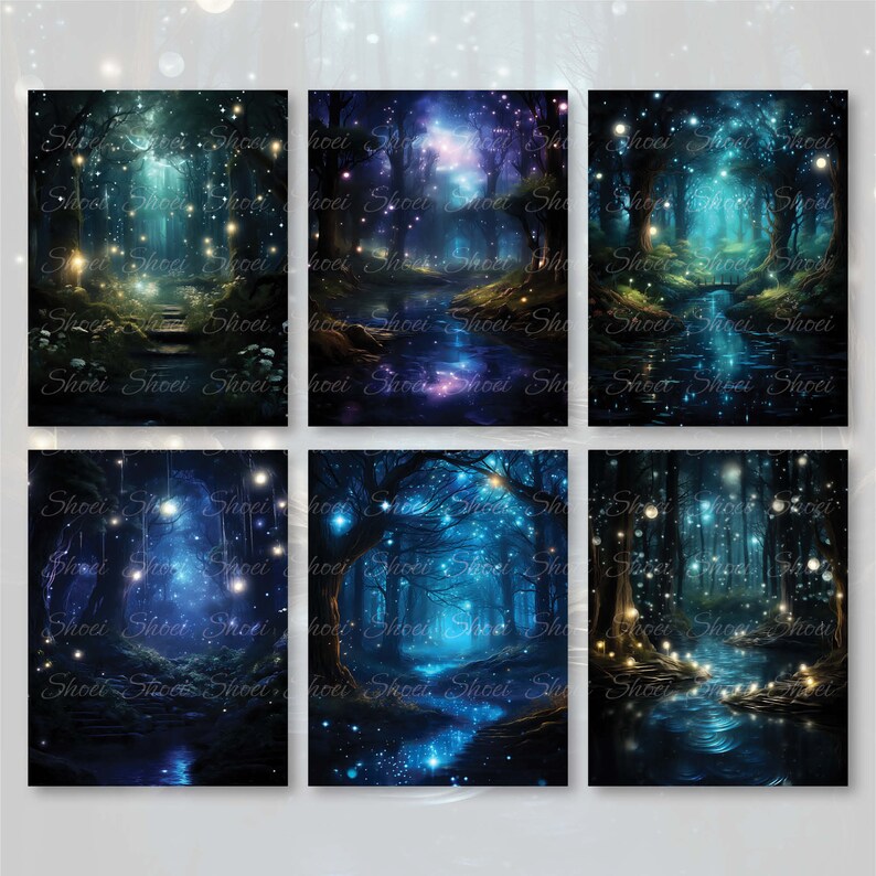 Enchanted Fantasy Fairy Forest Digital Paper, 30 Pages 8.5x11 Size for ...