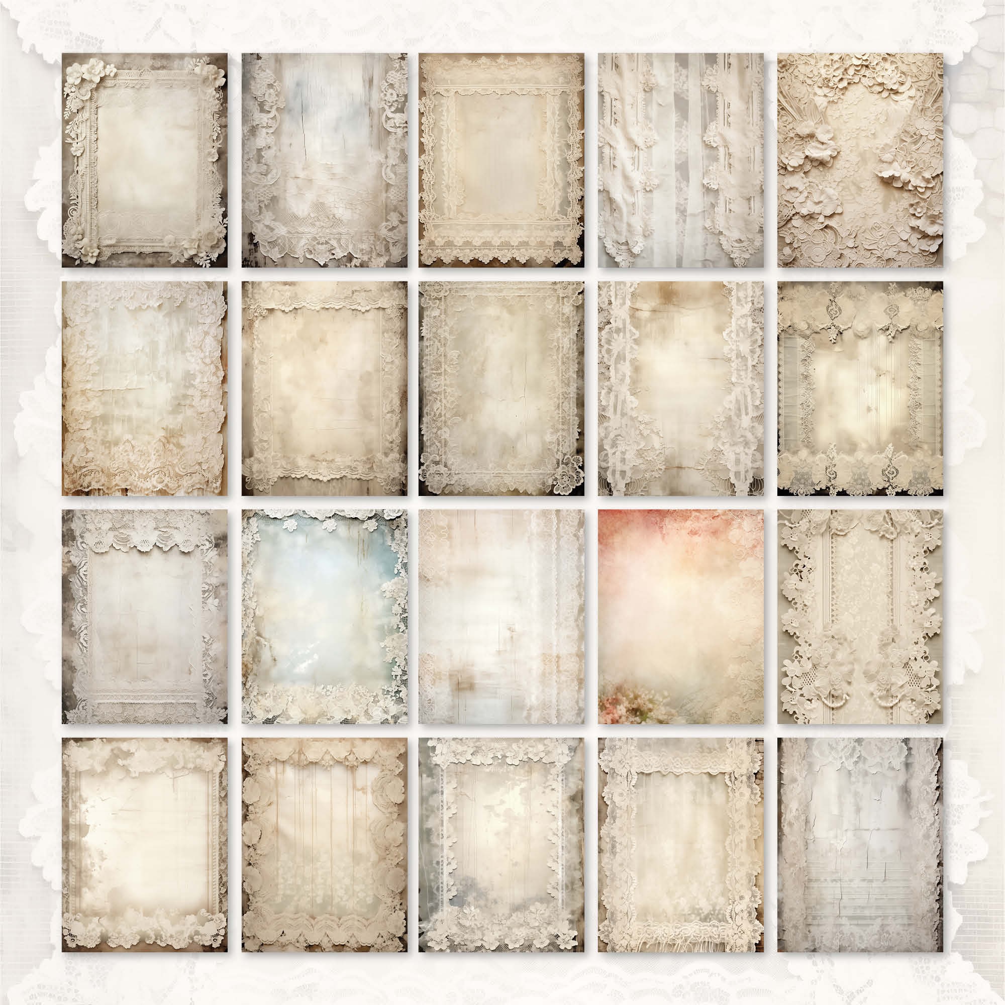 White Vintage Lace Digital Paper: 100 Elegant Designs (8.5x11 JPG) - Etsy