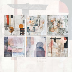 Modern Minimalist 12X12 Digital Paper Set for Scrapbooking, Junk ...