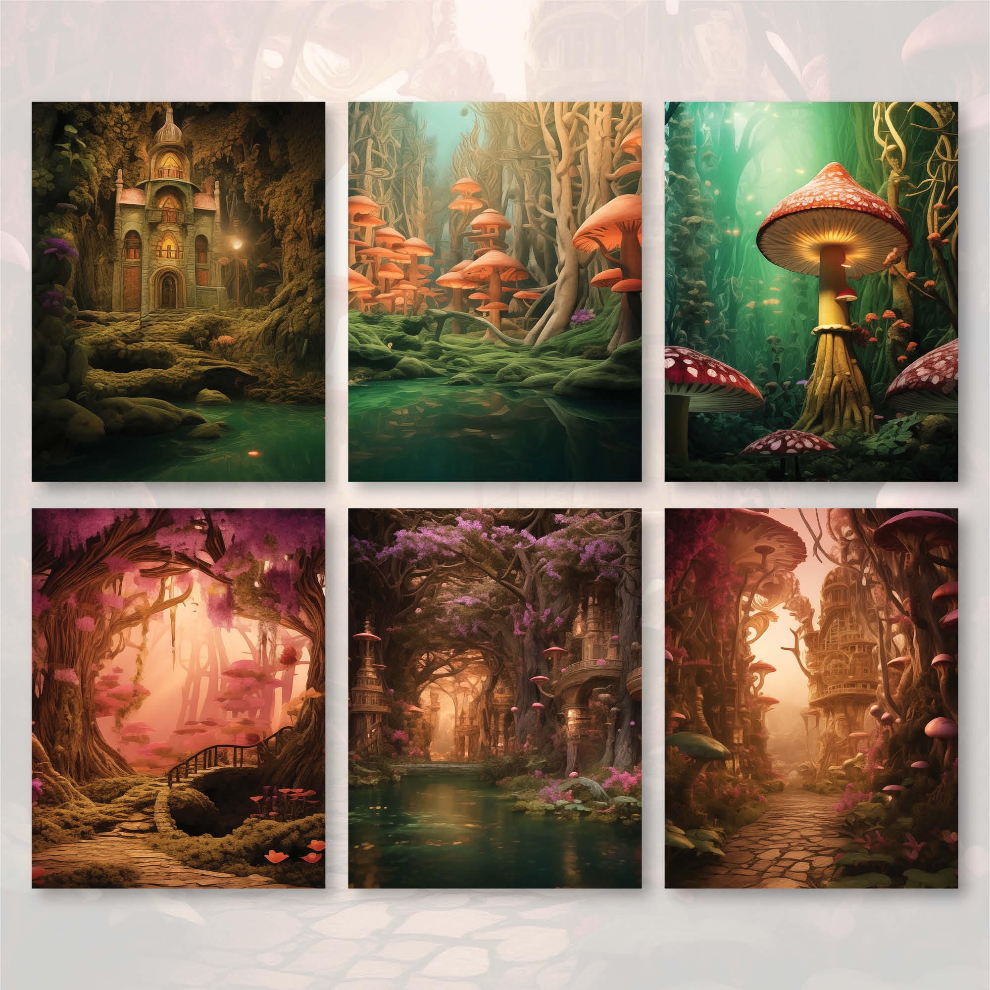 Printable Fantasy Forest Digital Paper, 30 Pages 8.5x11 Size for Junk ...