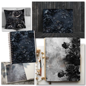 Black Rose Digital Papers - 30 Elegant Gothic Designs, Dark Floral ...