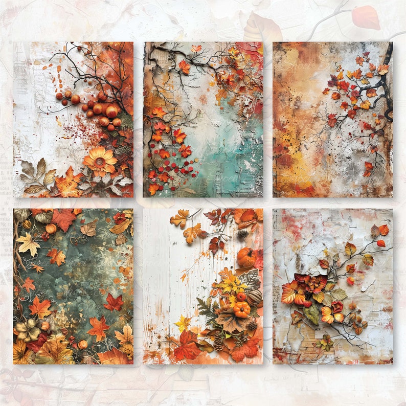 Autumn Digital Paper: 30 Fall Scrapbooking Backgrounds (8.5x11 JPG) - Etsy