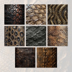 Snake Skin Texture Digital Paper Set - 30 Pages 12x12 for Junk Journal ...