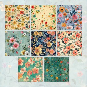 Whimsical Floral Digital Paper Collection - 30 Pages 12X12 for Junk ...