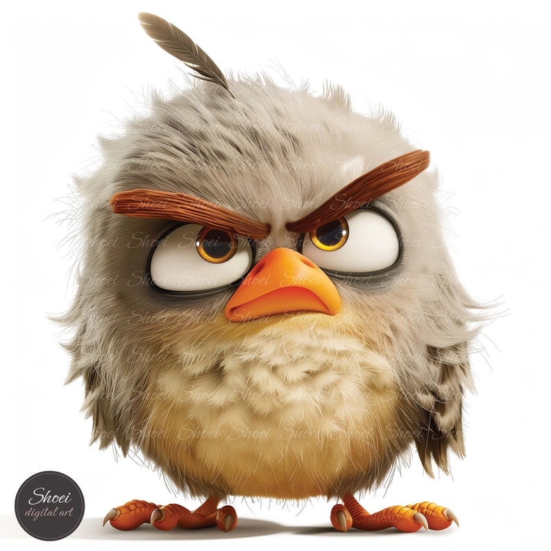 32 Grumpy Bird Watercolor CLIPART JPG for Art and Craft, Digital Paper ...