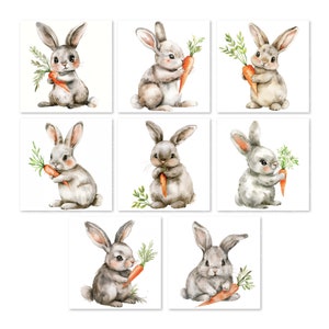 30 Cute Bunny With Carrot Watercolor Clipart - Art and Craft Projects ...