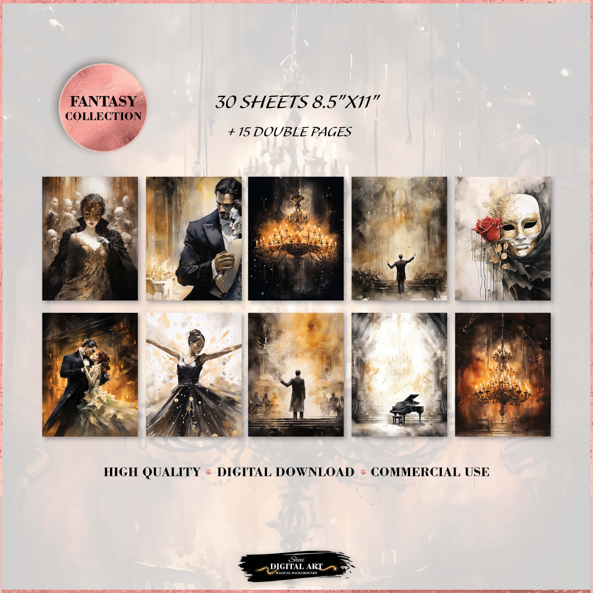 Opera Fantasy Digital Art for Junk Journal Kit, Mixed Media Art ...