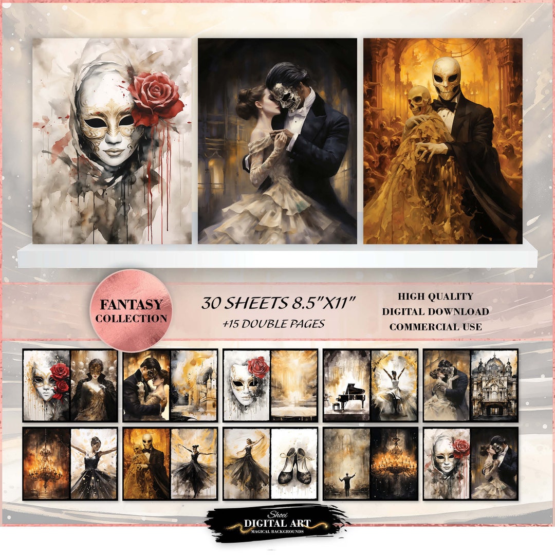 Opera Fantasy Digital Art for Junk Journal Kit, Mixed Media Art ...