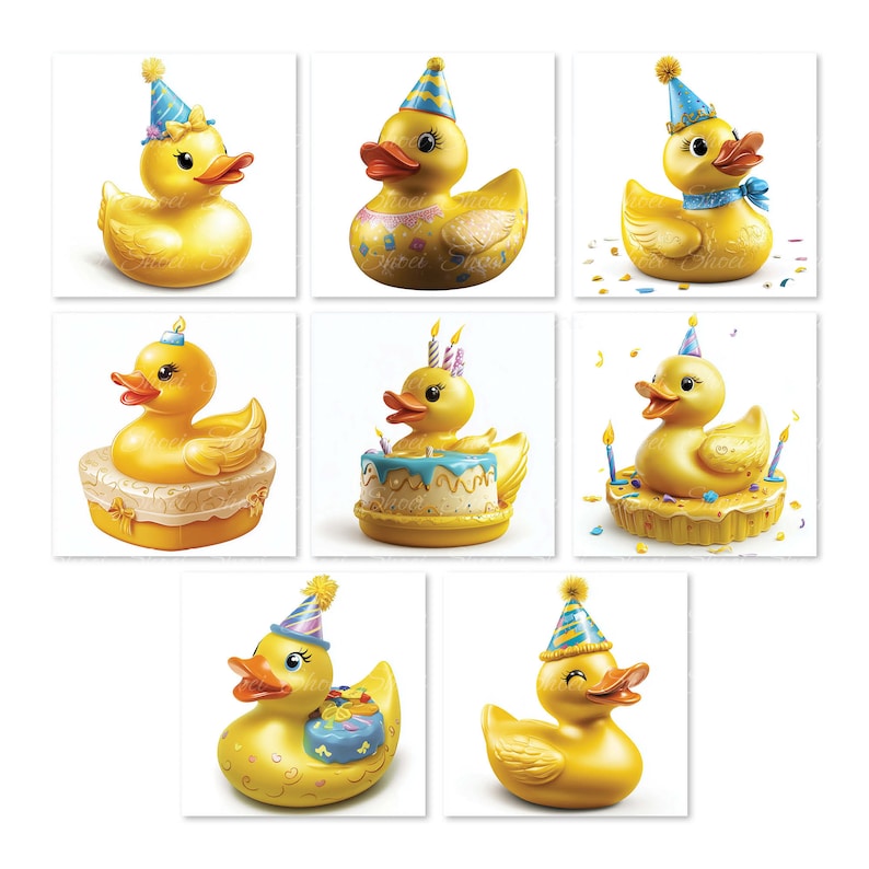 Birthday Rubber Duck Clipart Set: Fun Party Art (digital Prints) - Etsy