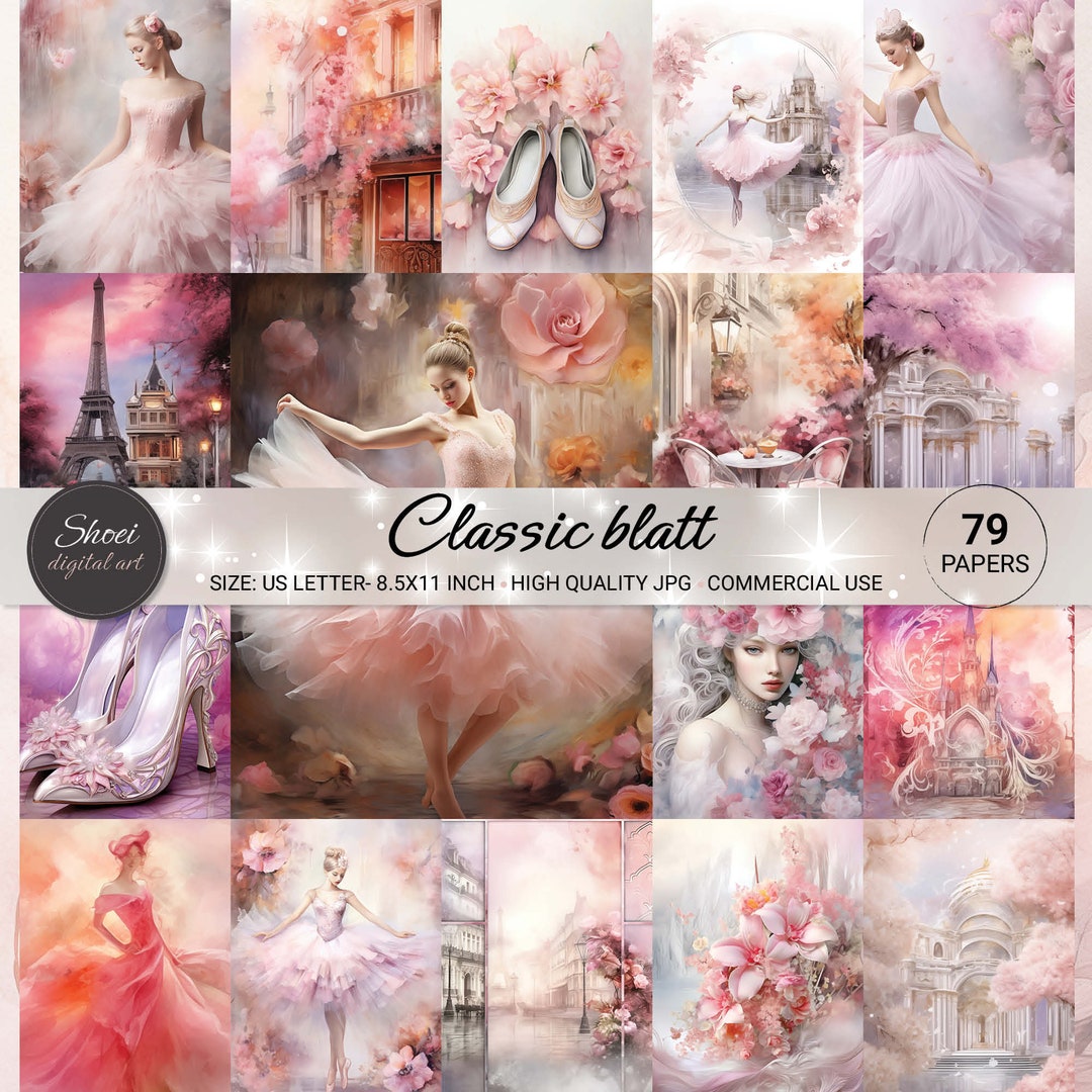 Ballet & Opera Digital Paper Set: Vintage Ballerina Motifs (digital ...