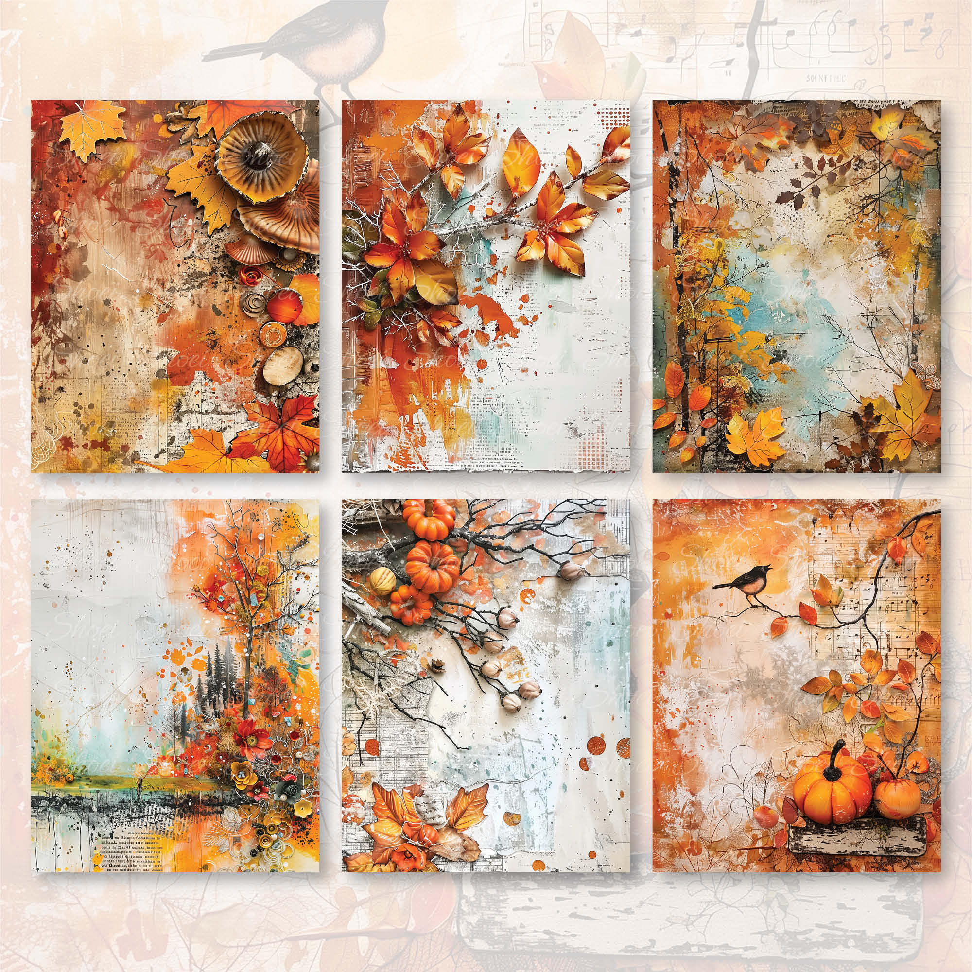 Autumn Digital Paper: 30 Fall Scrapbooking Backgrounds (8.5x11 JPG) - Etsy