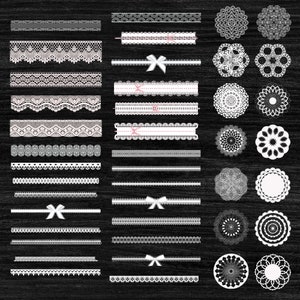 42 White Lace SVG and PNG, White Lace Borders and Circles for ...