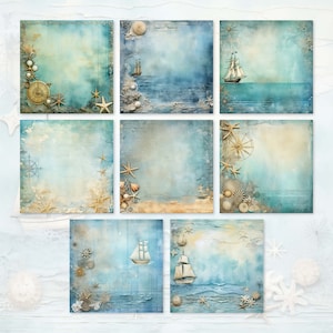 Sea Breeze - 12X12 Digital Paper for Scrapbooking, Junk Journals, and ...