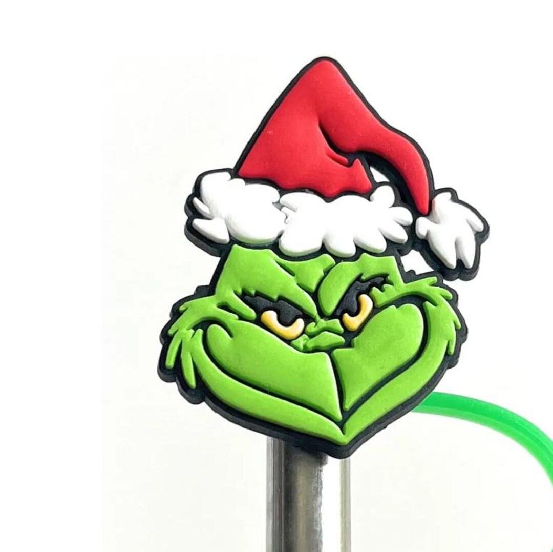 Red and Pink Grinch Straw Topper: Christmas Tumbler Accessory for ...